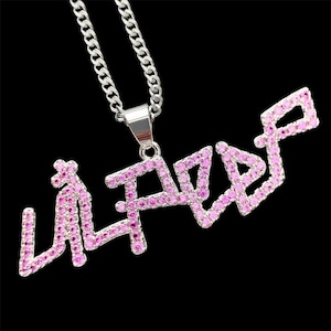 Lil Peep Necklace! Iced Light Pink Cubic Zirconia & Silver Plated ...