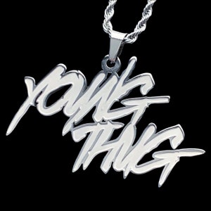 Young Thug Necklace! Etched Stainless Steel Pendant + Stainless Steel ...