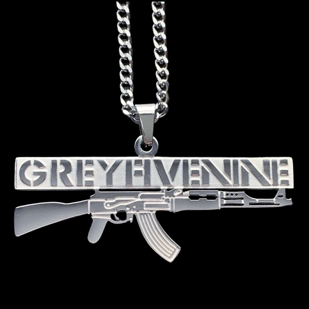 Suicideboys AK Necklace! Etched Stainless Steel Pendant + Stainless ...