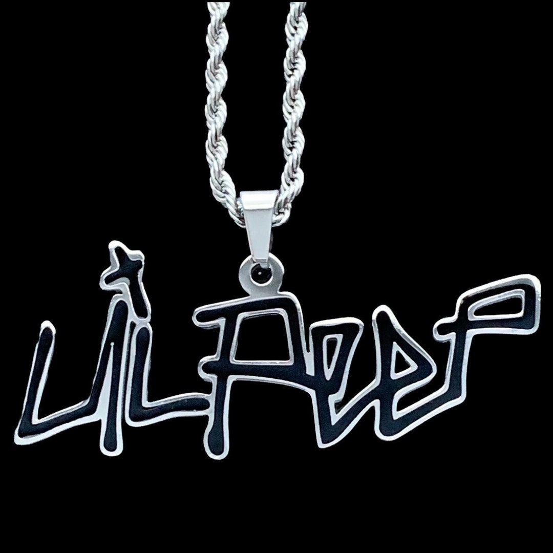 Lil Peep Necklace! Stainless Steel & Black Enamel Pendant + Choice of ...