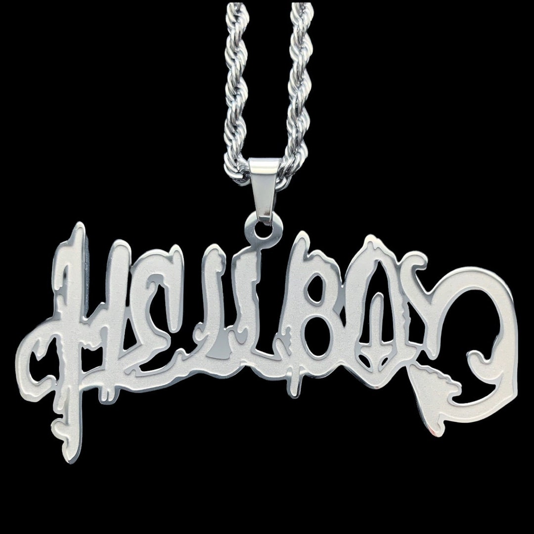 Lil Peep Hellboy Necklace Etched Stainless Steel Pendant Choice of ...