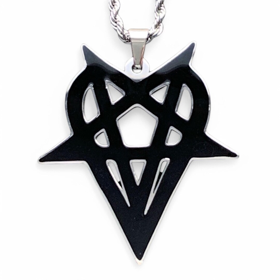 Destroy Lonely Heartagram Necklace! Stainless Steel & Black Enamel ...