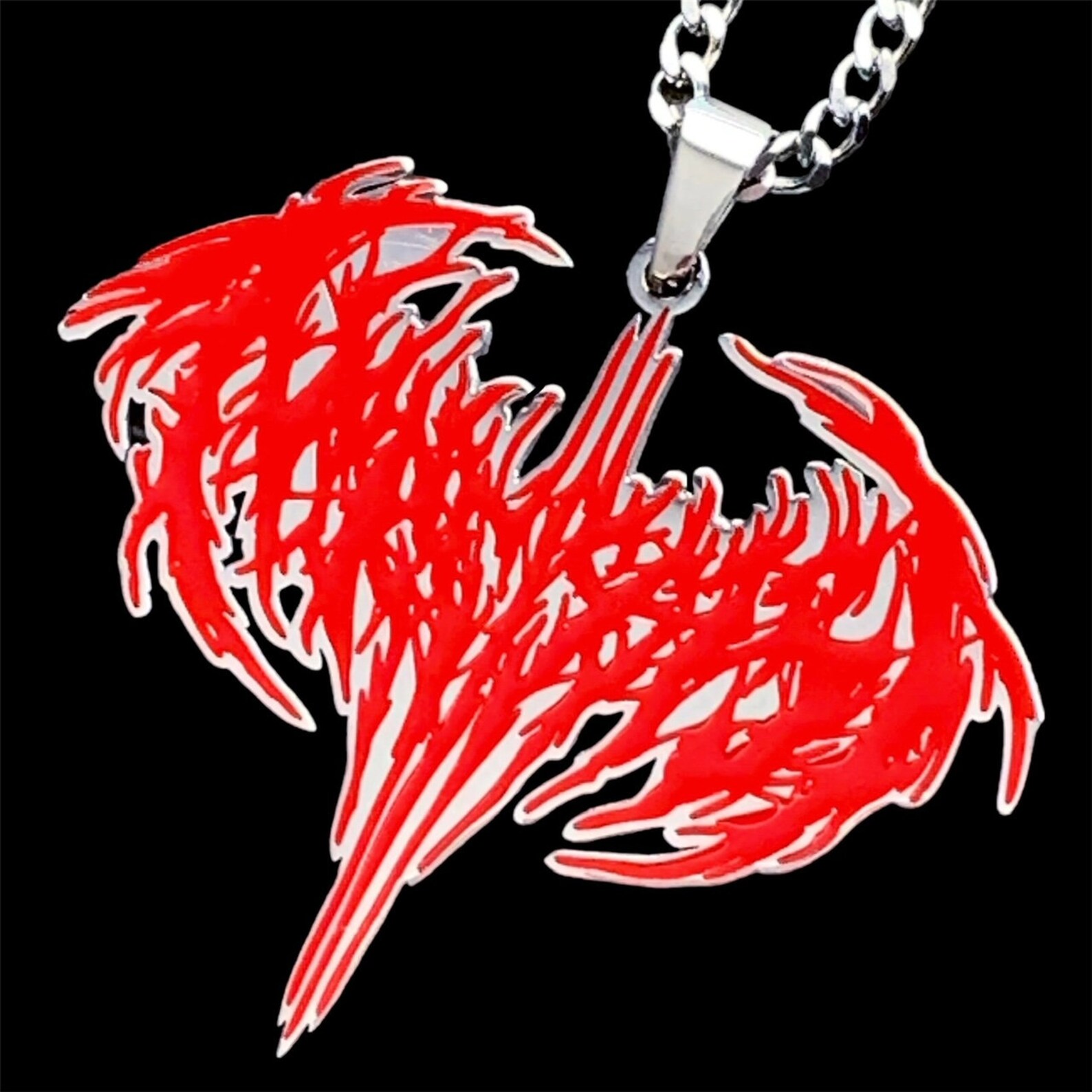 Playboi Carti Narcissist Necklace! Stainless Steel & Red Enamel Pendant ...