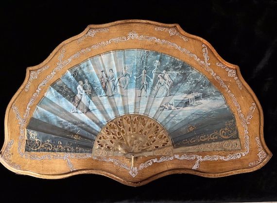 Victorian mounted hand fan having mother of pearl sti… - Gem