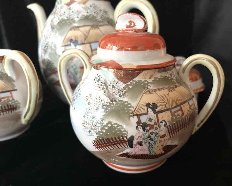 Rare! Antique Japanese Eggshell Porcelain, Kutani Meiji Tea Set - Etsy