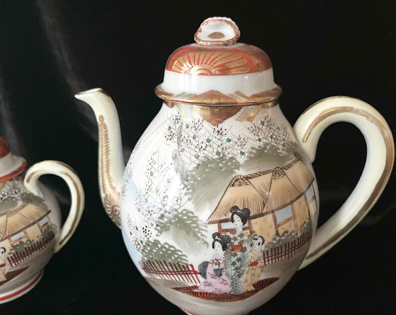 Rare! Antique Japanese Eggshell Porcelain, Kutani Meiji Tea Set - Etsy