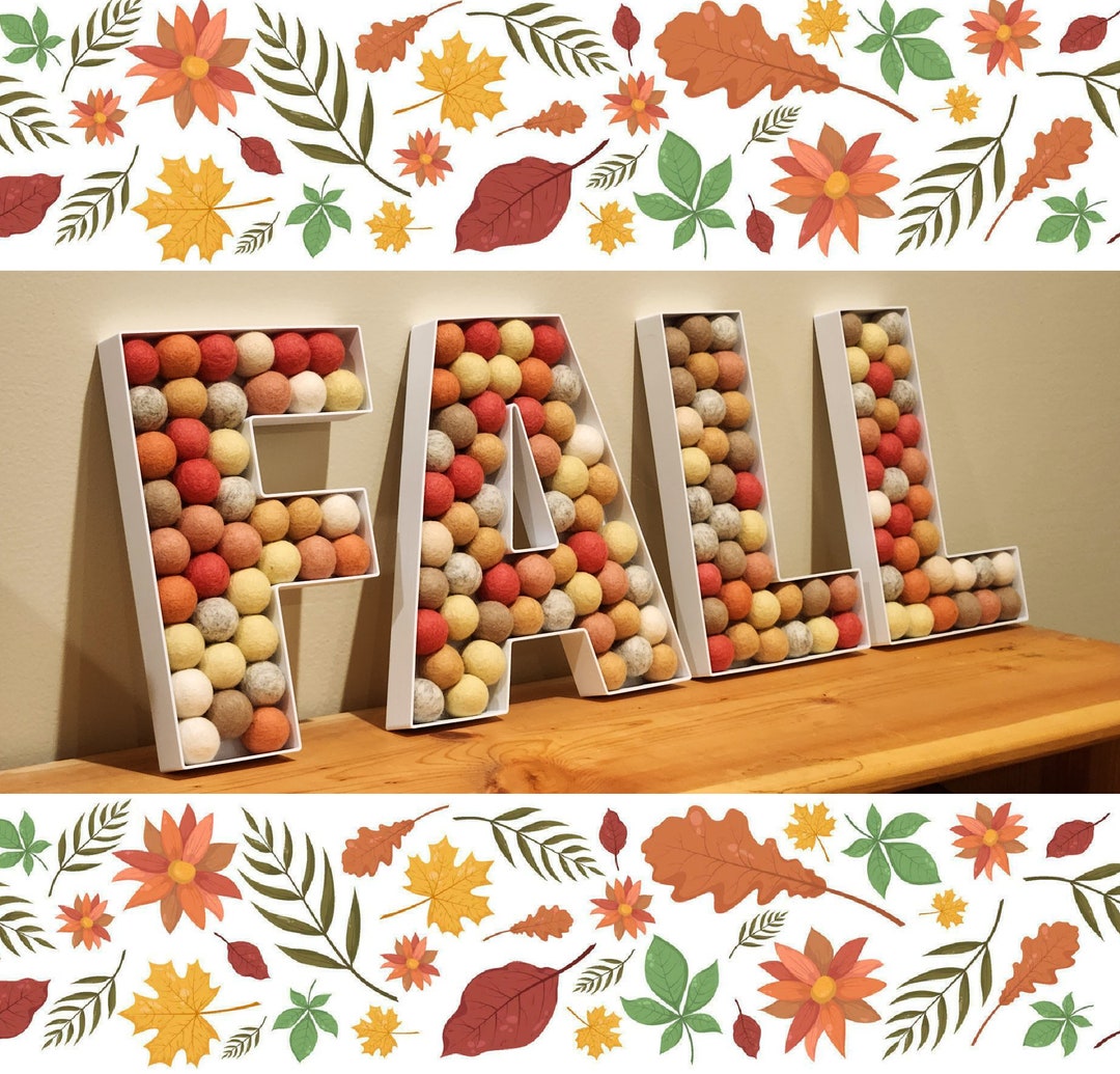 FALL Felt Ball Letters. Large Letters, 250cm ( 10IN ) Tall, Great for ...