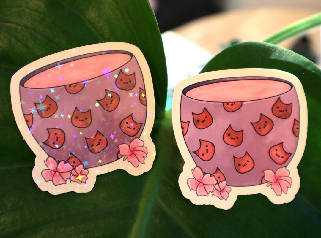 Kawaii Pink Tea Sticker - Etsy