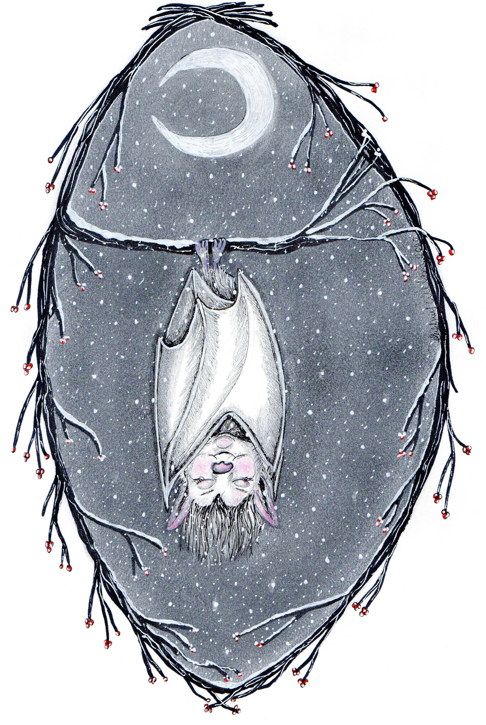 Baby Bat Art, Drawing Print, Original Art, Fairytale Art, Whimsical ...