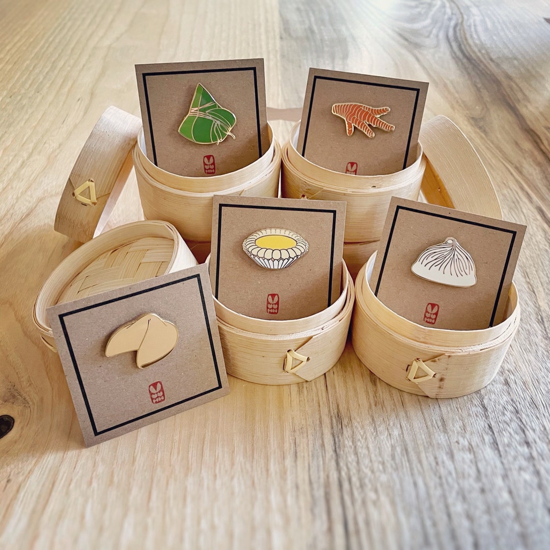 Dim Sum Hard Enamel Pins | Sticky Rice | Chicken Feet | Egg Tart ...