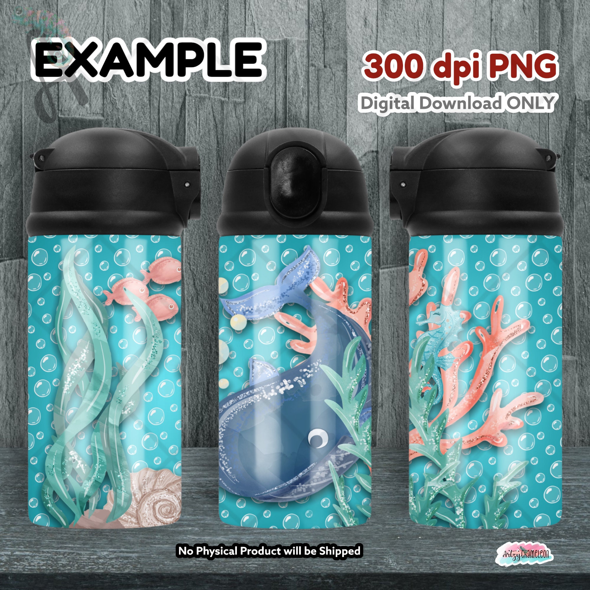 Kids Sippy Cup or Flip Top Bottle Design Full Wrap 12oz | Etsy