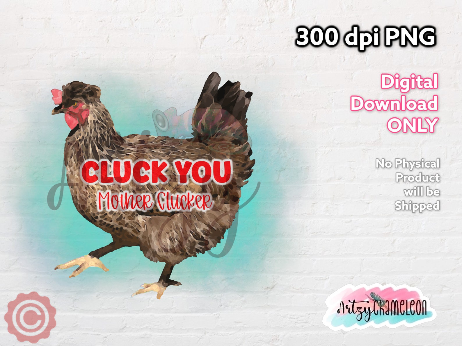 Cluck You Mother Clucker Chicken PNG 300 Dpi Sublimation - Etsy
