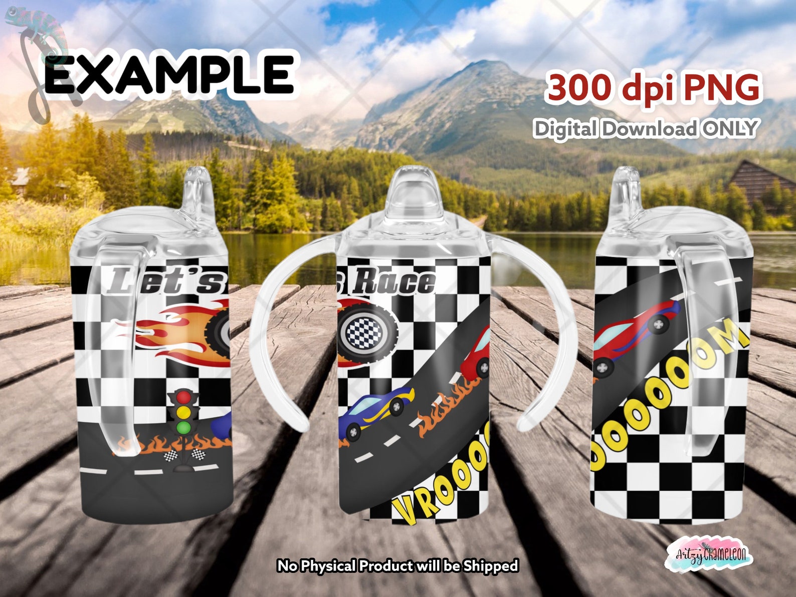 Racing Sippy Cup Design: 12oz Skinny Straight (digital Download) - Etsy