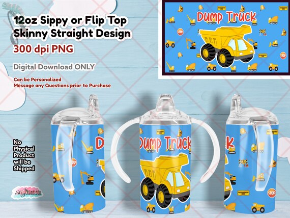 Kids Sippy Cup or Flip Top Bottle Design 12oz Skinny - Etsy