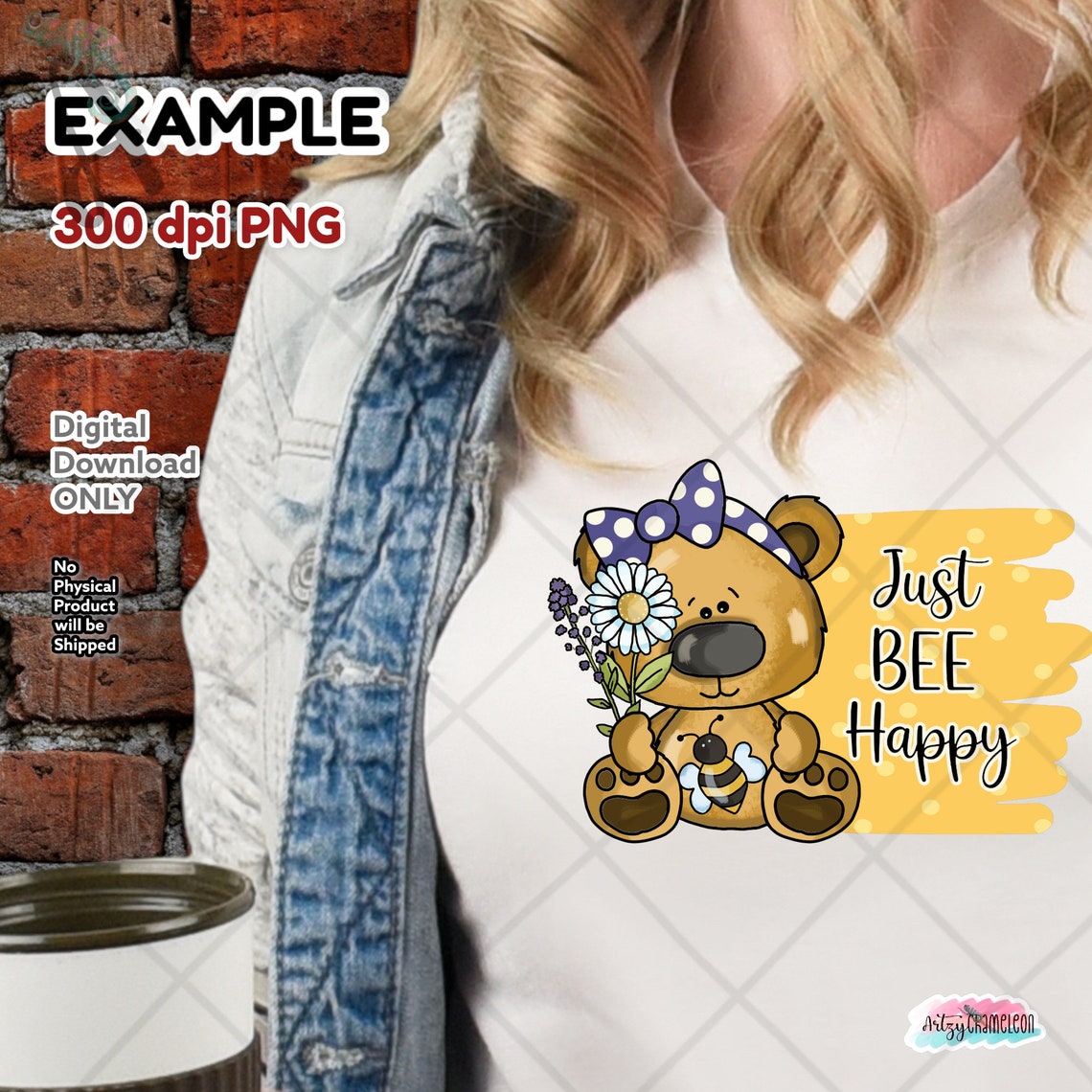 Just BEE Happy PNG, Bear With Bee Design (digital Download) - Etsy