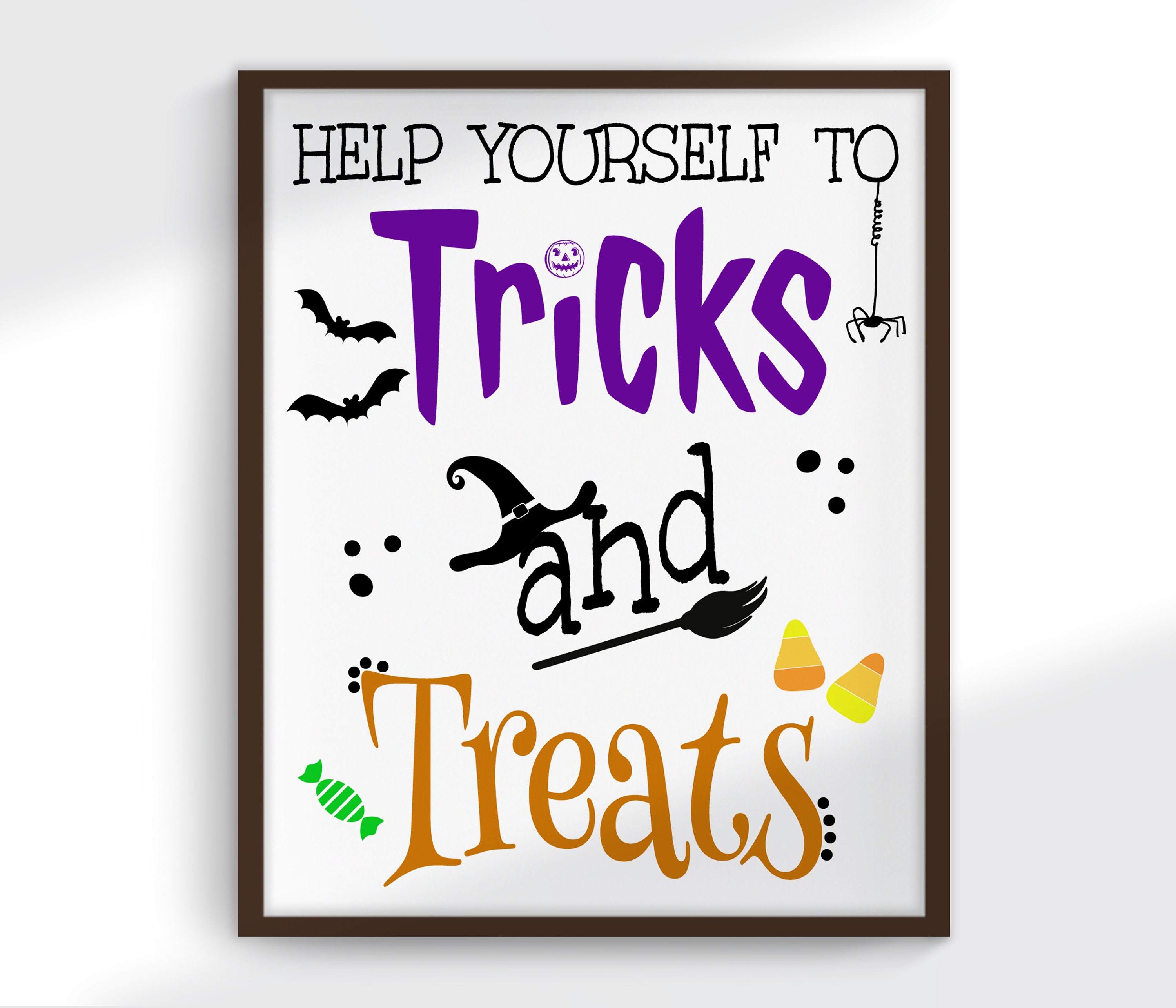 Trick or Treat Halloween Printable Sign Instant Download - Etsy