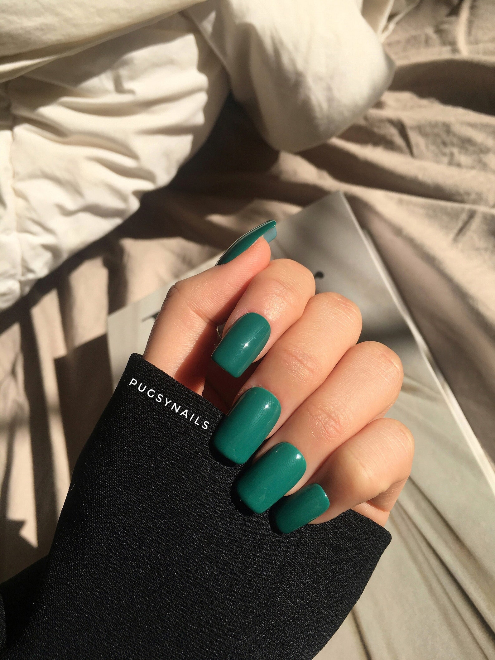 Dark Forest Green Press on Nails Green Nails False Nails - Etsy