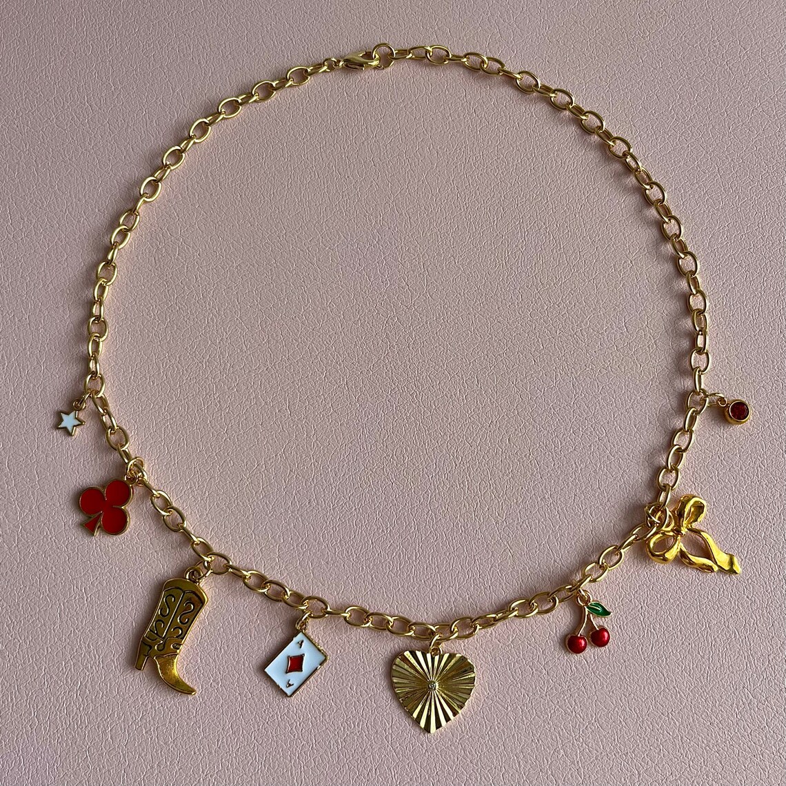 Multi Charm Necklace, Gold Charm Necklace, Vintage, Birthday Gift ...