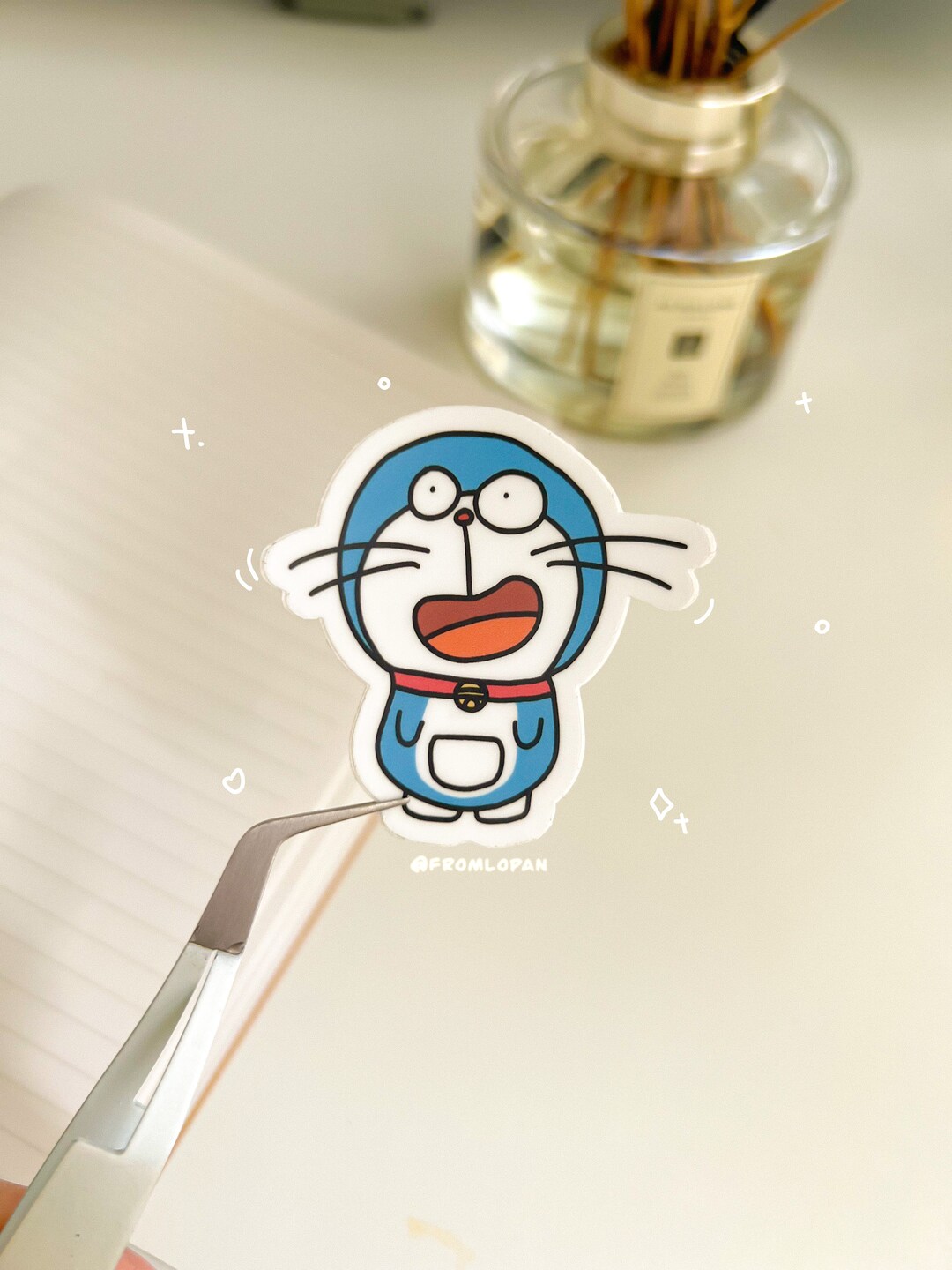Cute Blue Cat Sticker | Funny Dora-emon | Vinyl Sticker | Cartoon - Etsy