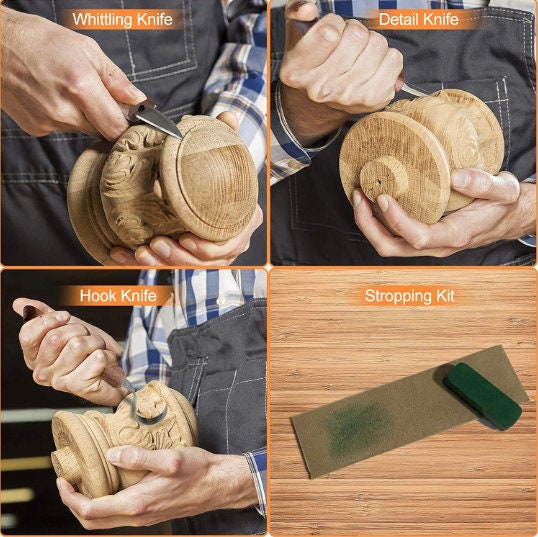 7 Piece Hand Wood Carving Chisel Set Professional Woodworking Tools Kit ...