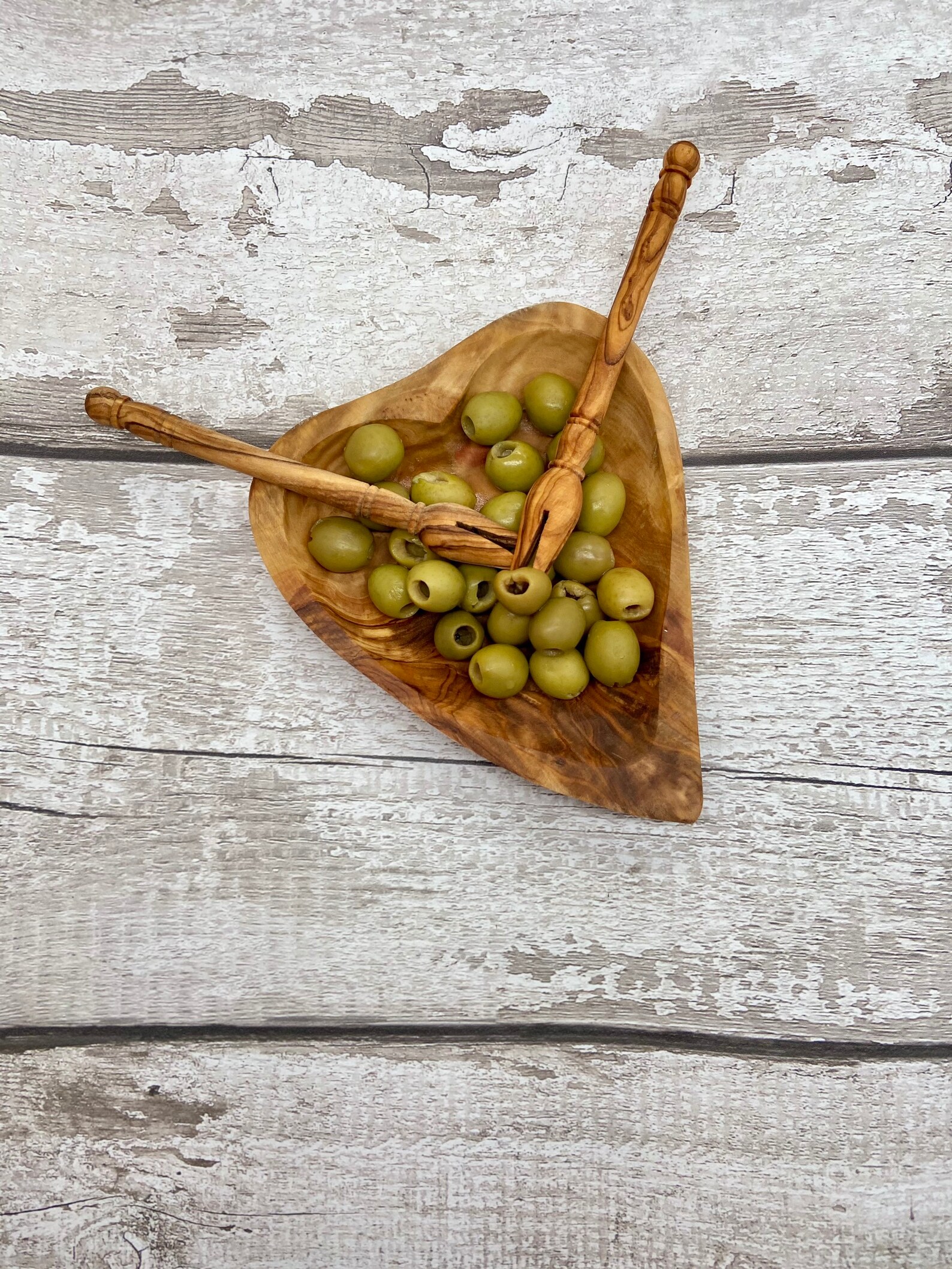 2 Pcs-wooden Olive Picks Forks Set -pickles Olives Picking Forks Spoons ...