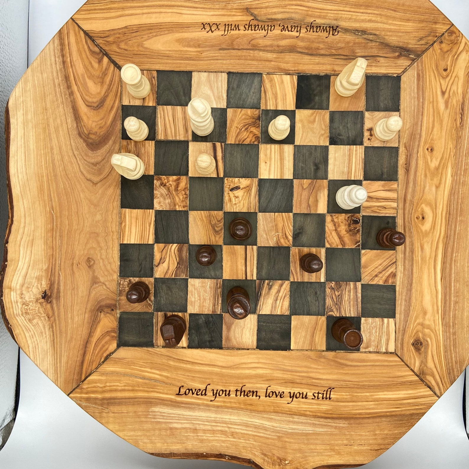 A Perfect Gift Handmade Chess Board With Pieces-rustic OLIVE - Etsy UK