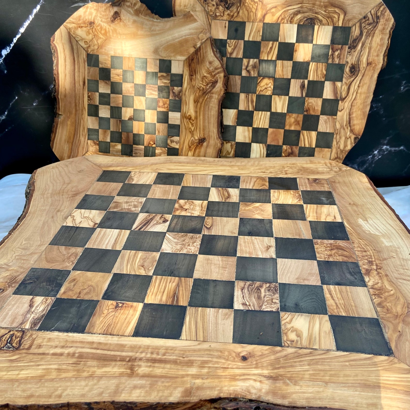 A Perfect Gift - Handmade Chess Board -RUSTIC OLIVE Wood-decorative ...