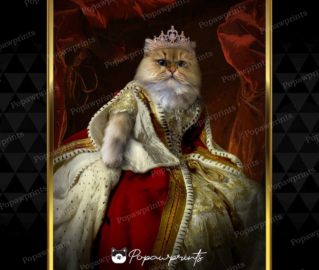 Custom Queen Pet Portrait - Royal Queen Pet Portrait - Renaissance ...