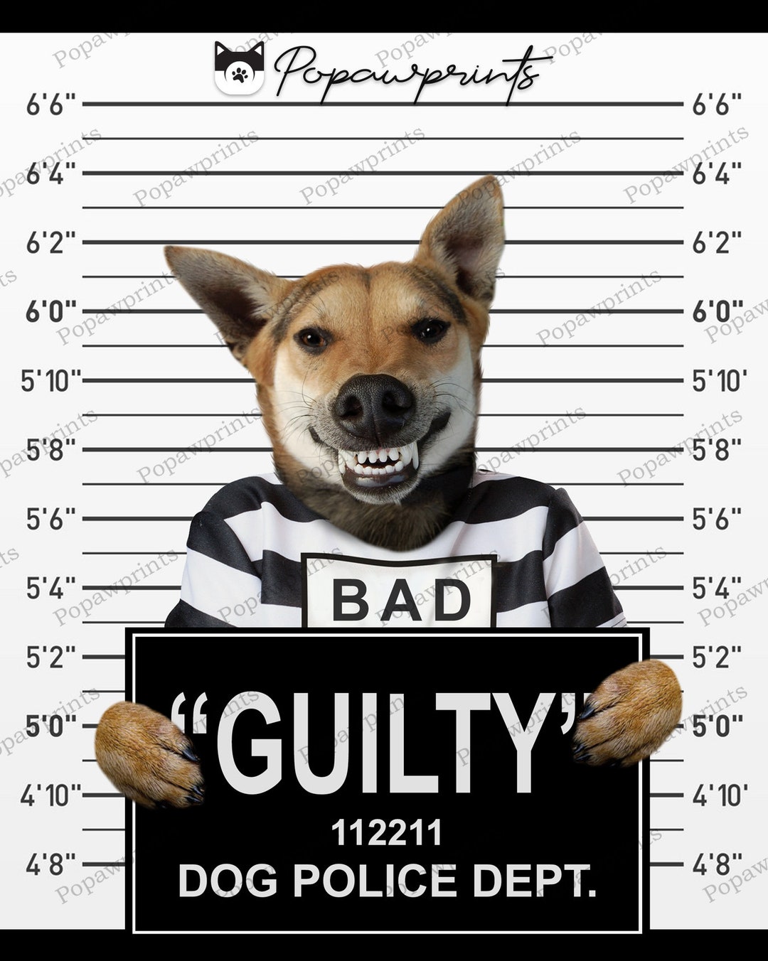 Custom Pet Mugshot - Custom Pet Portrait - Dog Mugshot - Cat Mugshot ...