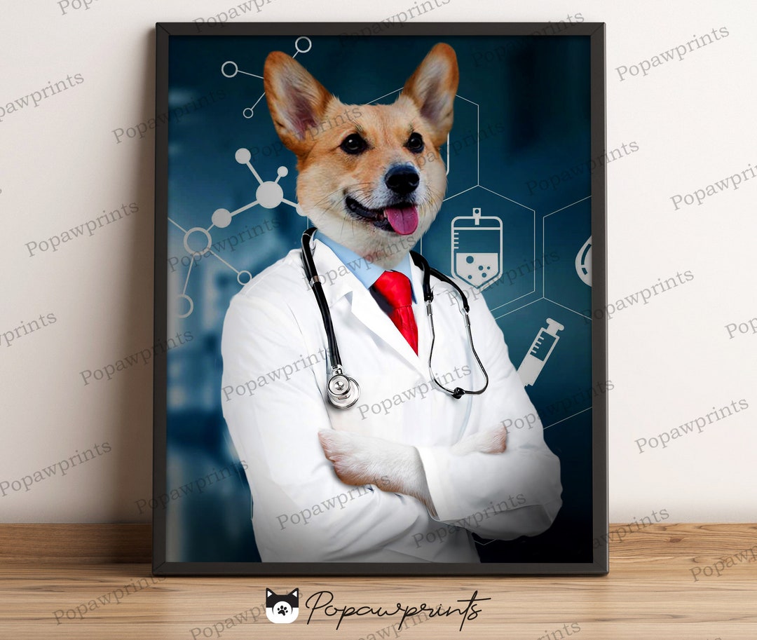 Custom Male Pet Doctor Portrait - Custom Cat Doctor Portrait - Custom ...