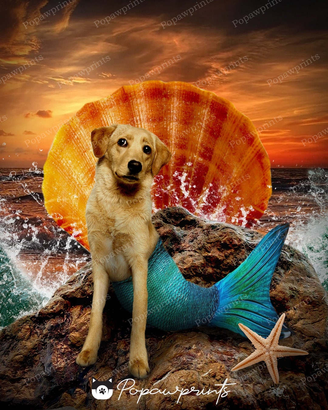 Custom Pet Portrait - Mermaid Pet Portrait - Mermaid Pet Manipulation ...