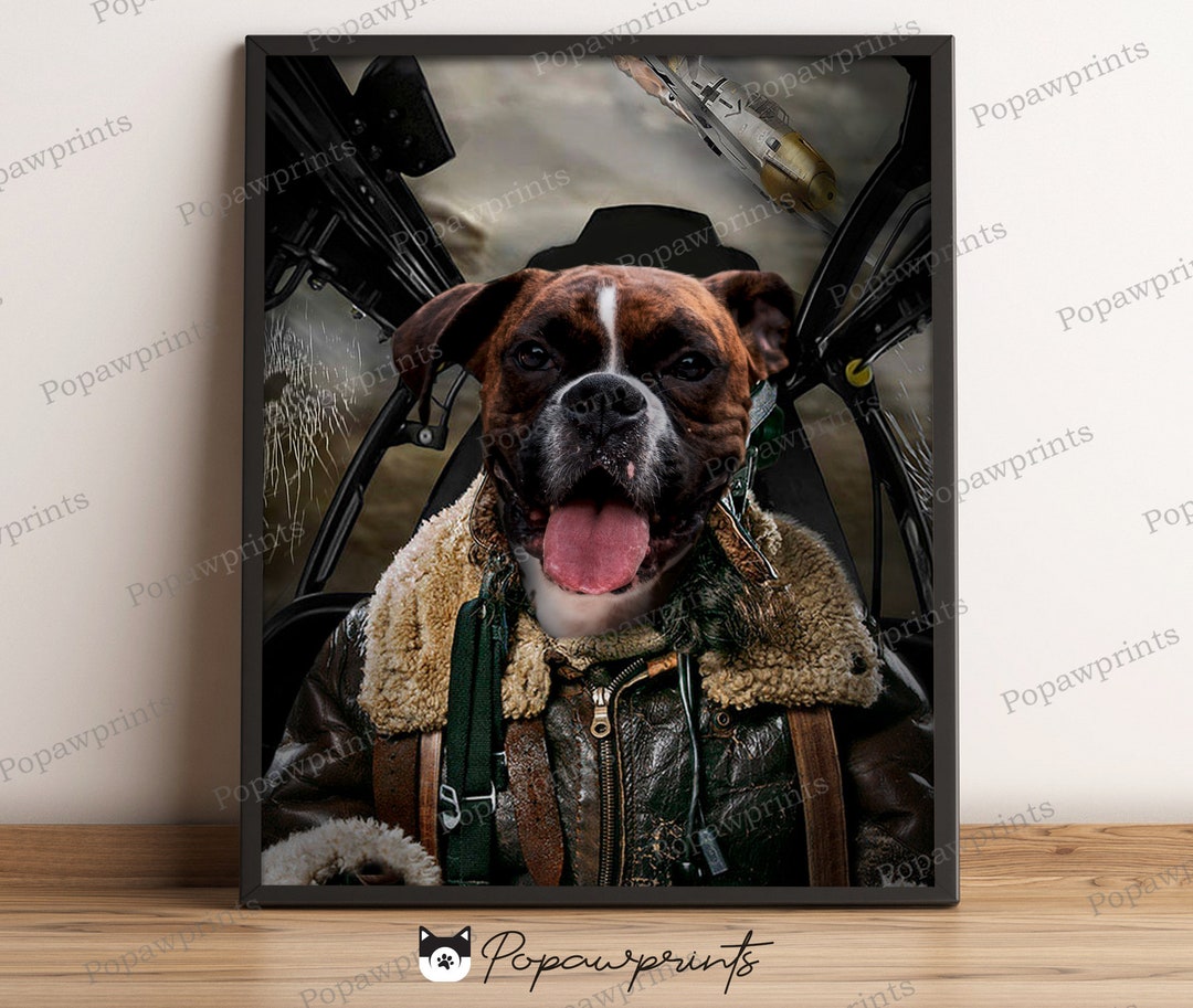 Pilot Pet Portrait - Custom Pet Portrait - Pet Portraits - Custom Pilot ...