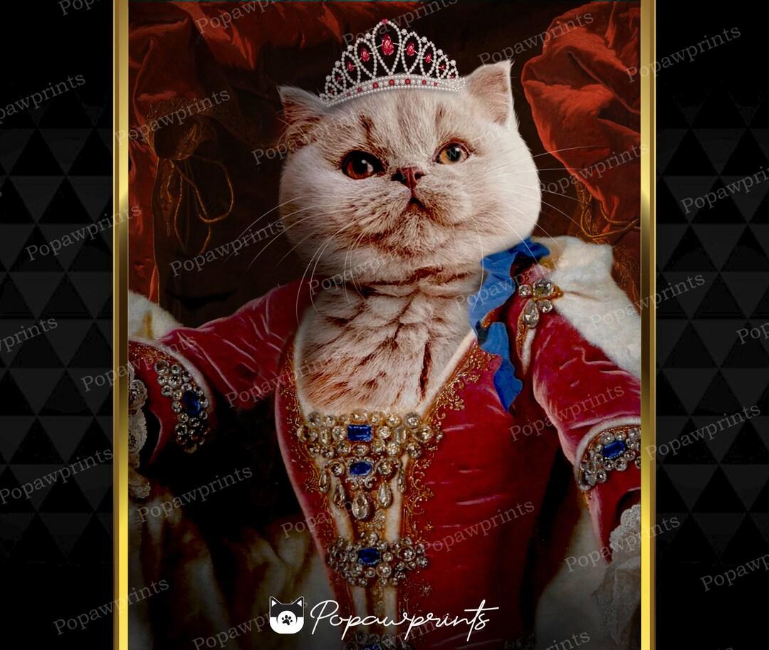 Custom Queen Pet Portrait - Royal Queen Pet Portrait - Renaissance ...