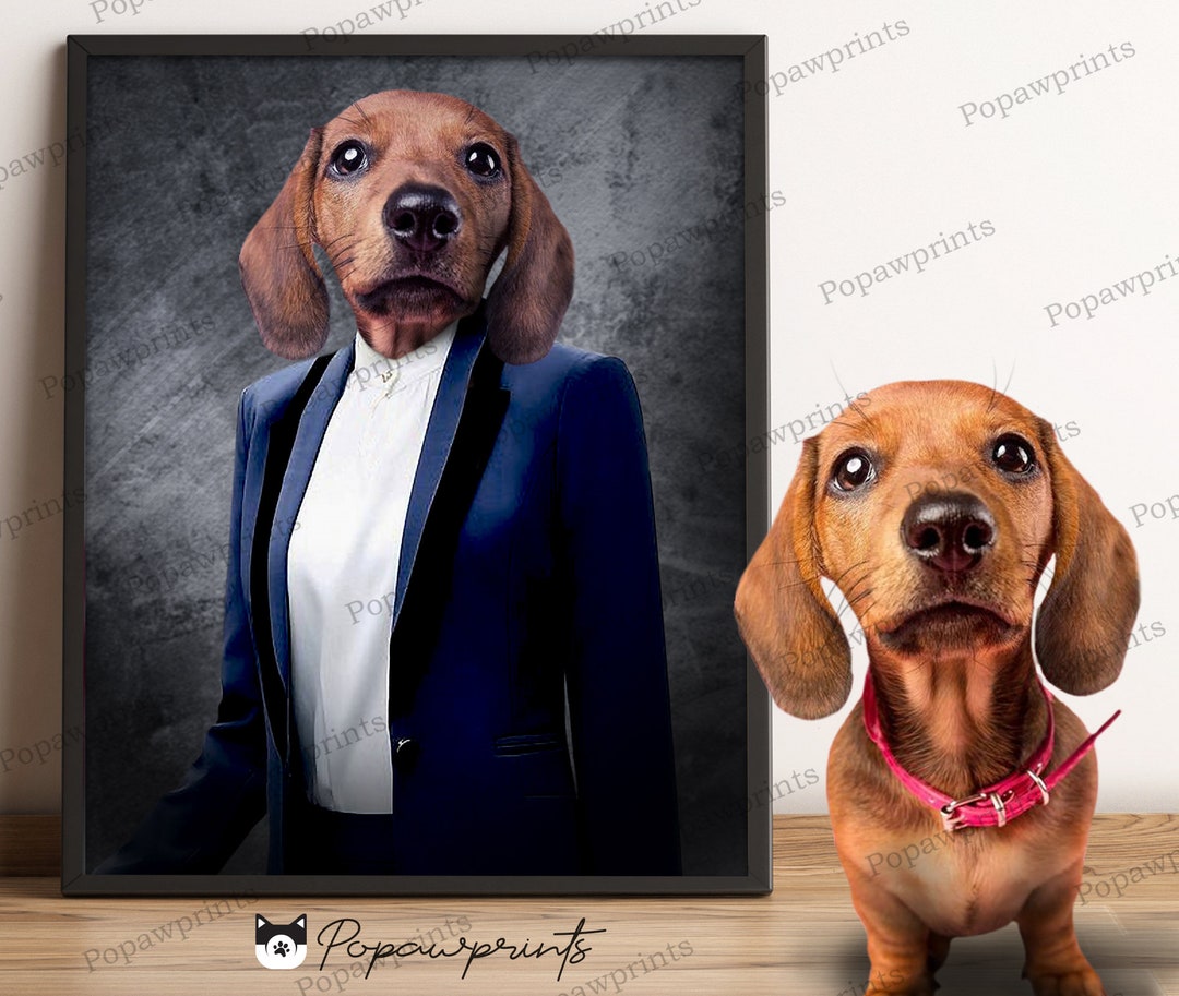 Custom Pet Portrait in Female Formal Wear - Business Woman Pet Portrait ...