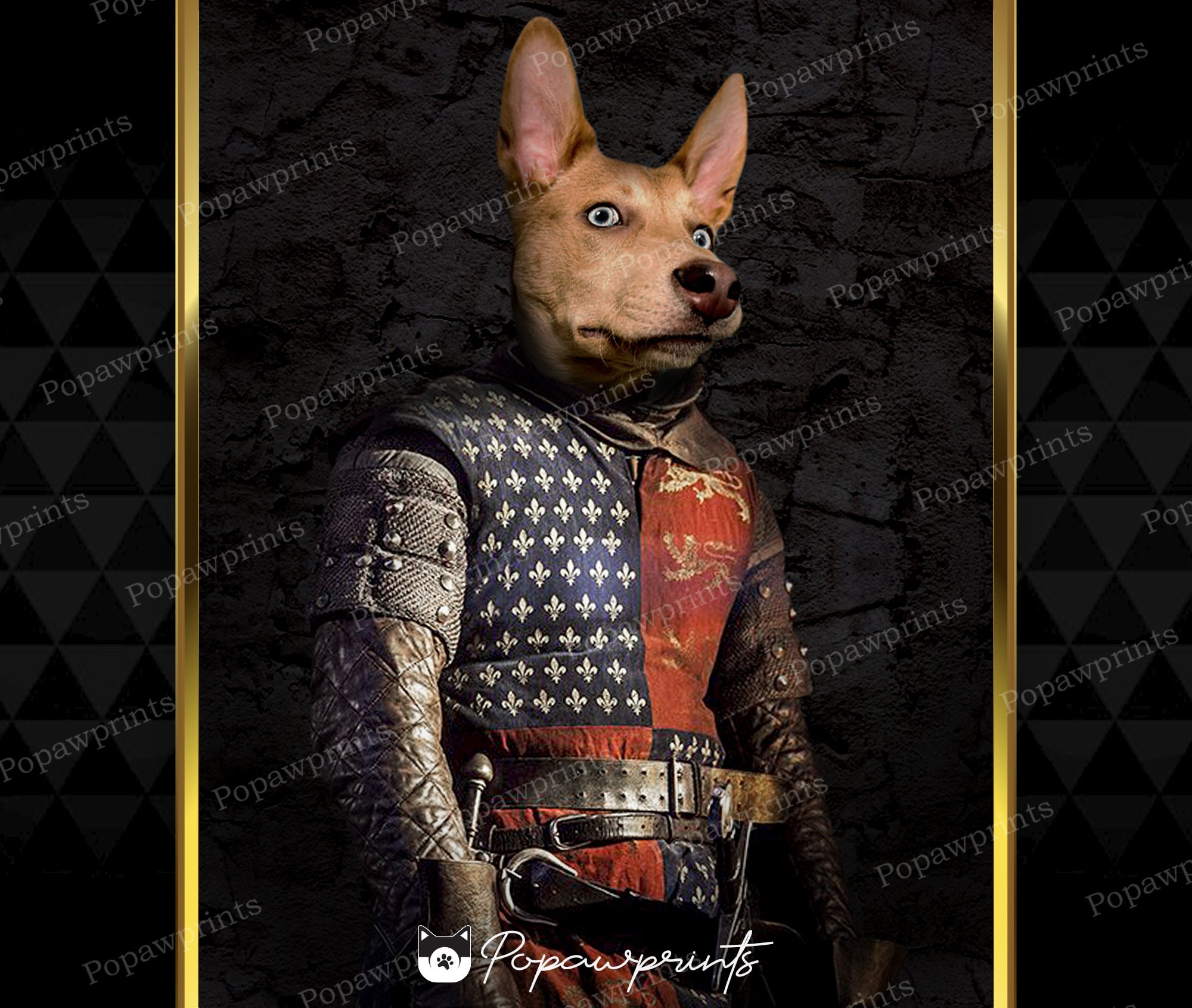 Custom Pet Portrait in Male Knight Armor - Custom Pet Drawing - Custom ...