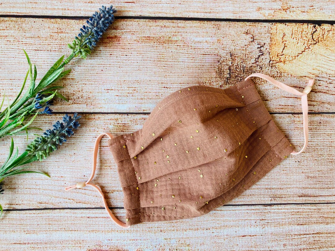 Old Rose GOLD One Layer Muslin Face Mask With Nose Wire Easy - Etsy