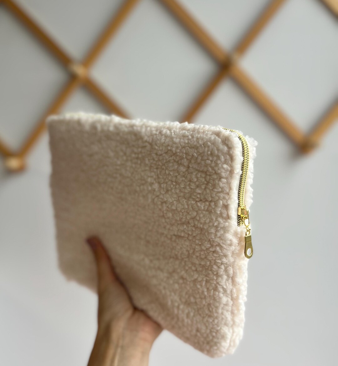 Handmade Teddy Plush Laptop Sleeve – Cozy MacBook Case With Golden ...