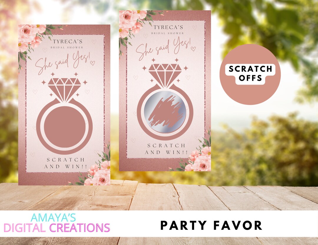 She Said Yes, Scratch-off Cards, Bridal Shower Game, Party Game, Bridal ...