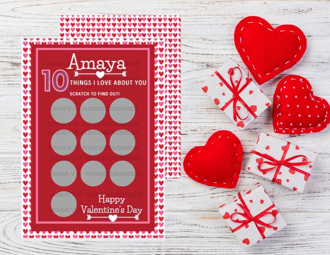 Valentines Day Personalized Scratch Off, Valentines Gift for Him or Her ...