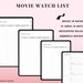 Digital Movie Journal Movie Tracker Digital Tv Series - Etsy