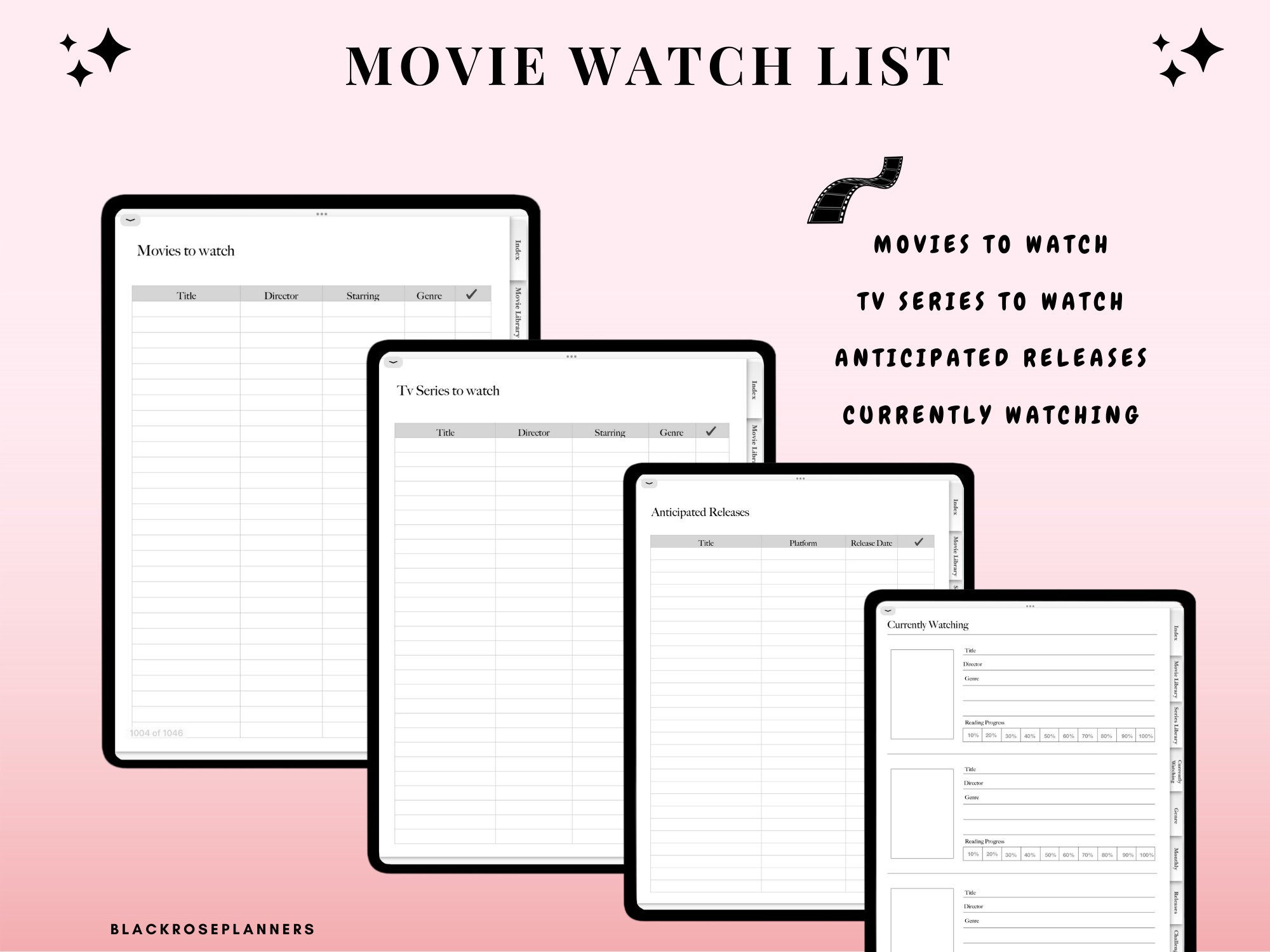 Digital Movie Journal Movie Tracker Digital Tv Series - Etsy