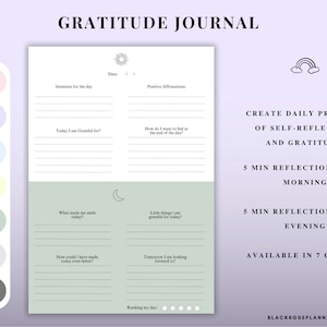 Gratitude Journal Printable | Minimal Daily Tracker | Reflection ...