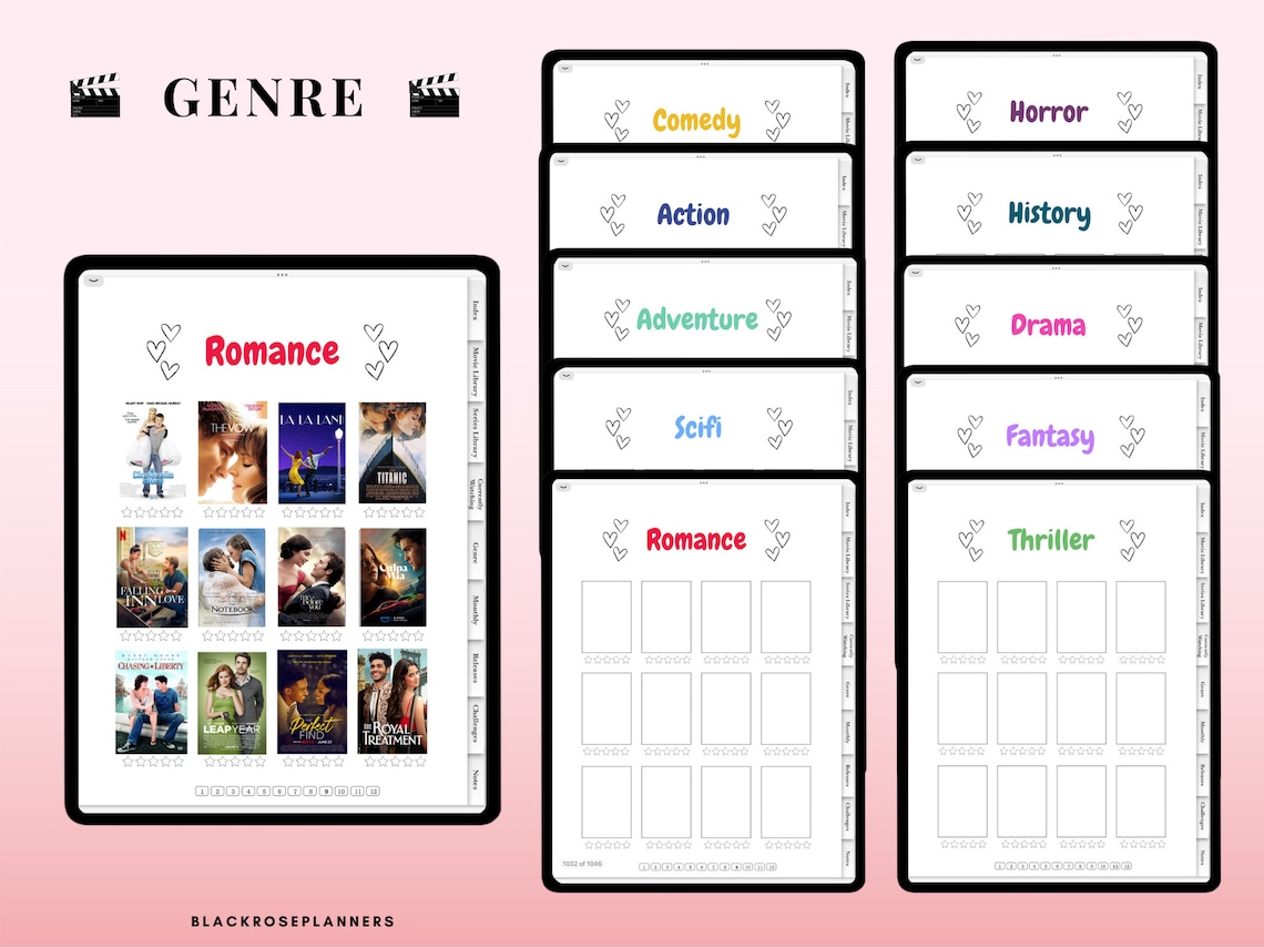 Digital Movie Journal Movie Tracker Digital Tv Series - Etsy