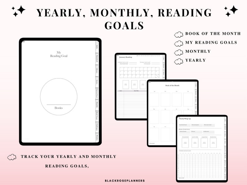 Digital Reading Planner Digital Reading Journal Reading Ipad - Etsy Canada