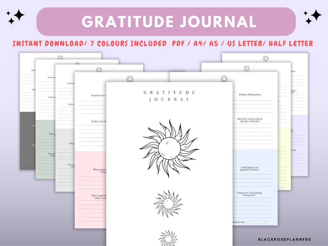 Gratitude Journal Printable | Minimal Daily Tracker | Reflection ...