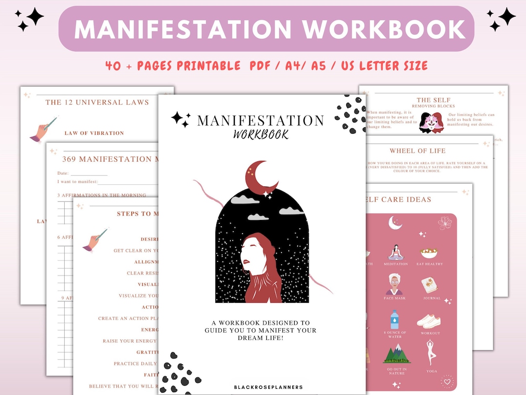 Law of Attraction Workbook, Planner, Printable, Manifestation Wellness ...