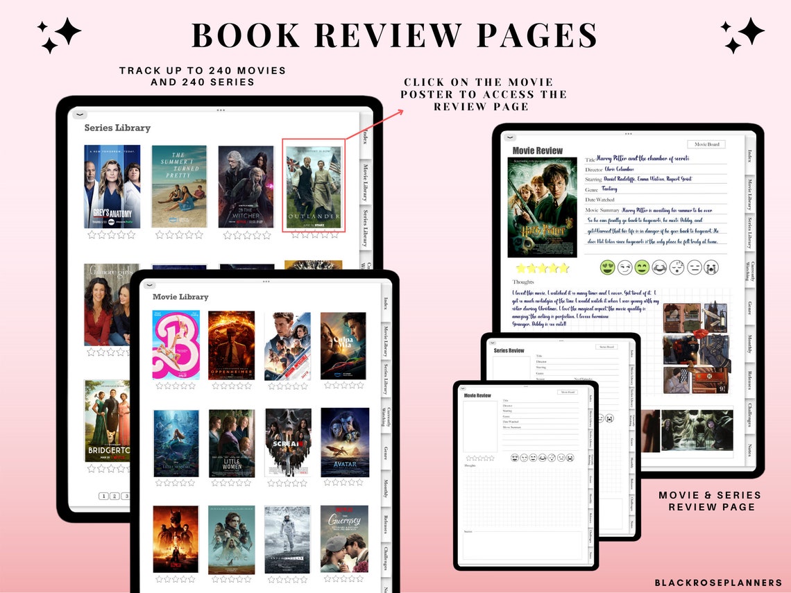 Digital Movie Journal Movie Tracker Digital Tv Series - Etsy