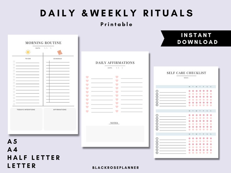 Daily, Weekly Habit Tracker Printable, Goal Planner, Journal, Gratitude ...
