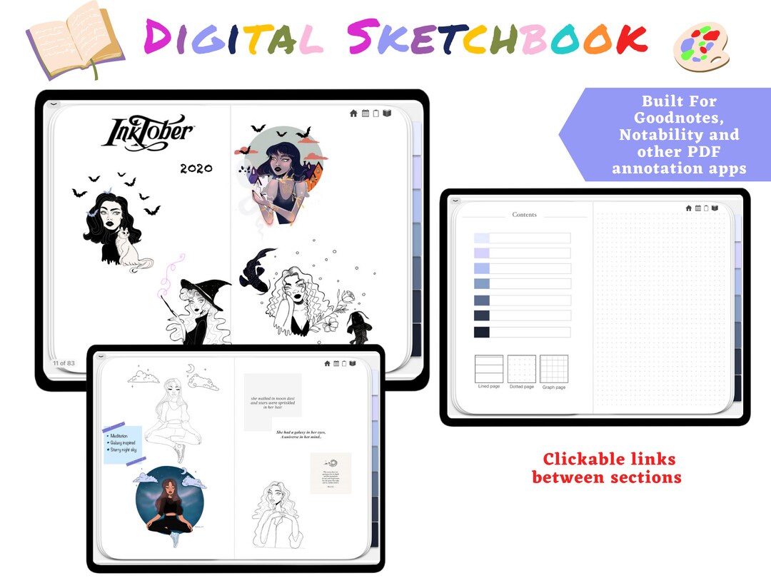 Blank Digital Sketchbook, Digital Scrapbooking, Photo Collage, Blank ...