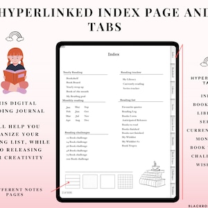 Digital Reading Planner, Digital Reading Journal, Reading iPad Planner ...